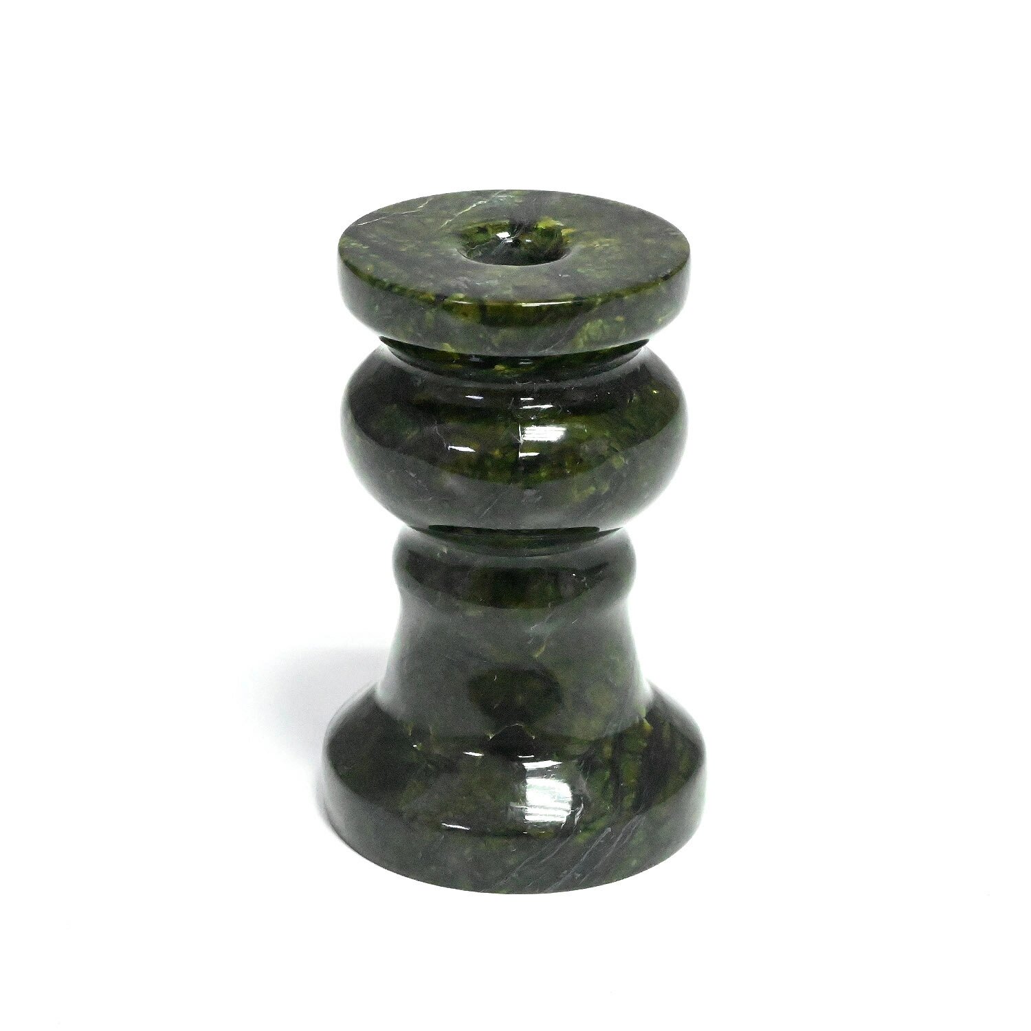 Подсвечник церковный из змеевика точеный 40*40*60мм