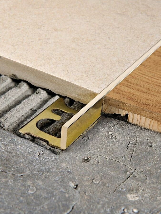 L-образный профиль для пола Латунный Стыковочный PLGON 8 мм, PROLEVIGAL Progress Profiles 2700мм -1 шт