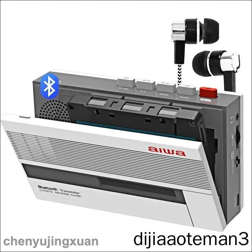 Aiwa T7 кассетный плеер портативный, Bluetooth, встроенный динамик, аккумулятор 2000 мАч, белый — фото 1