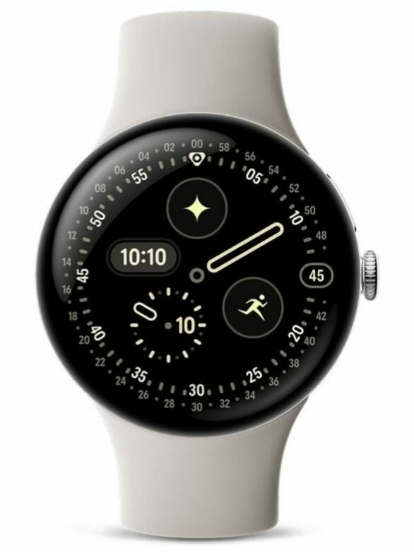 Умные часы Google Pixel Watch 4 Wi-Fi 41mm Polished Silver Aluminum case Porcelain Active Band