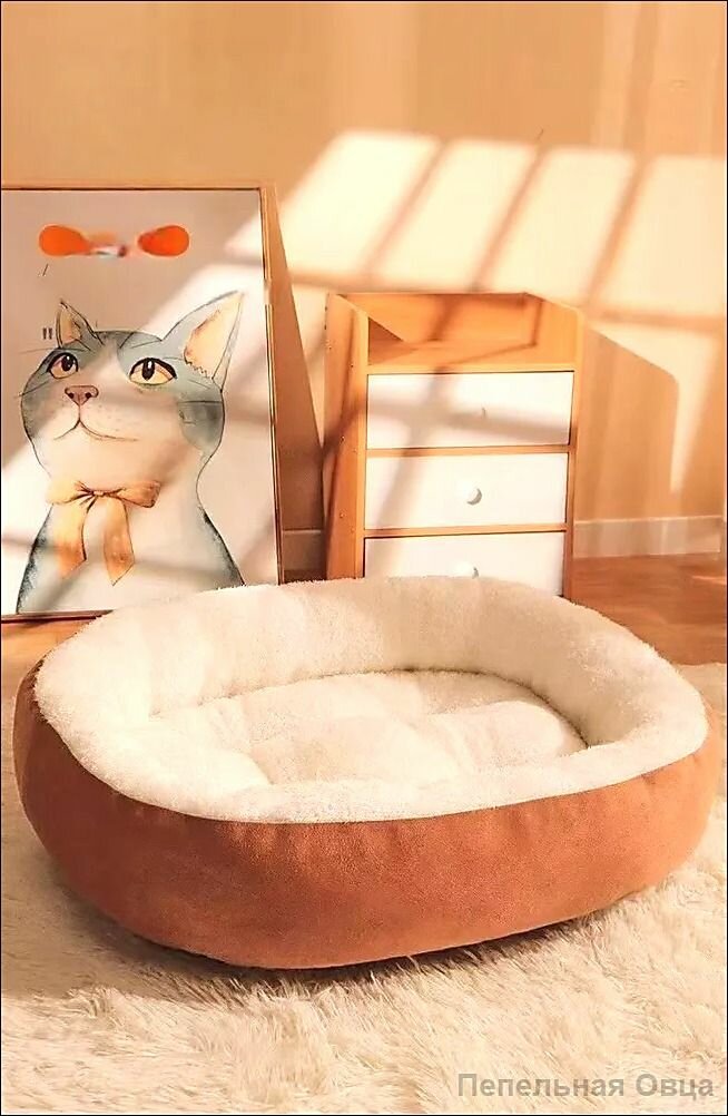 Зимнее квадратное теплое гнездо для сна домашних животных гнездо для отдыха собак Размер 50x40см