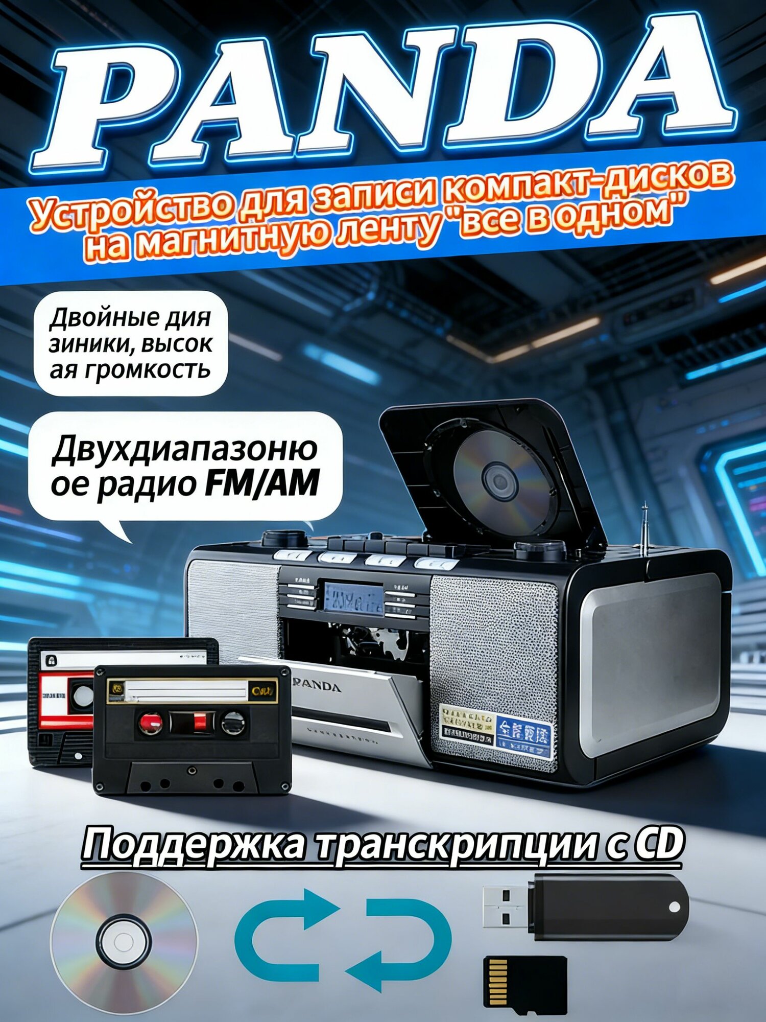 Многофункциональный проигрыватель, магнитофон /CD/ DVD / караоке / радио и т. д.