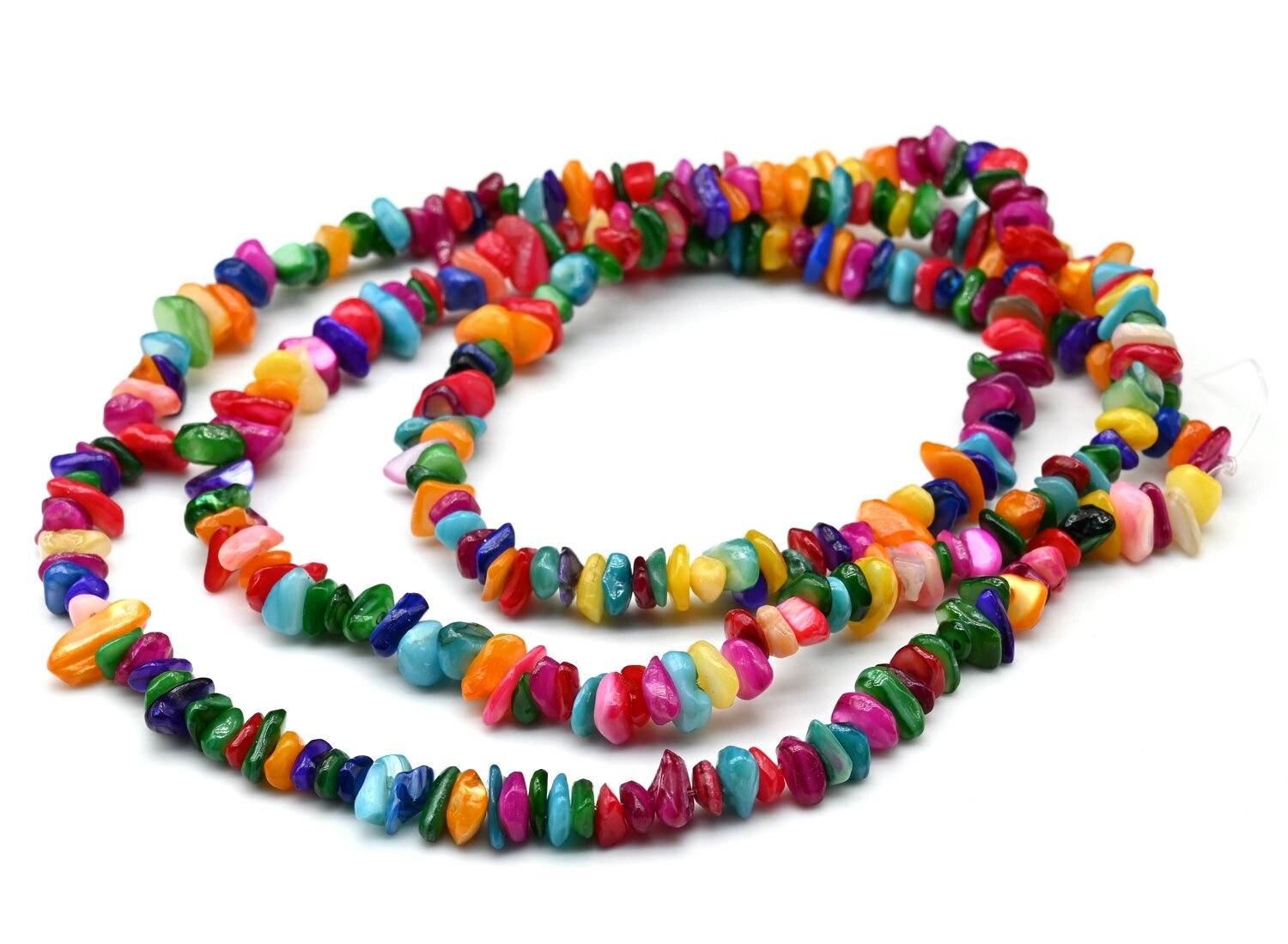 Бусы крошка 80-85см из перламутра цв. ассорти на леске без замка .