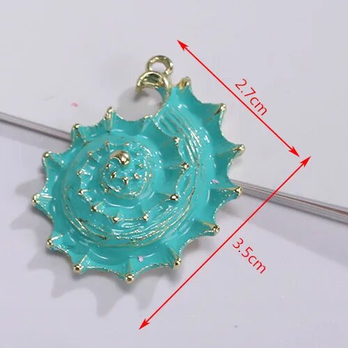Подвеска ракушка Conch green, 2.7x3.5 см