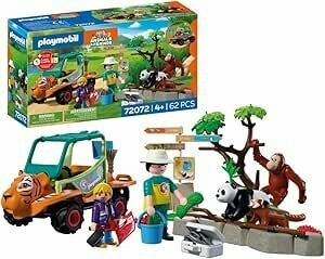 Конструктор Playmobil Animals & Friends - Зоопарк: Смотритель животных с транспортным средством,62 эл. - Плеймобиль 72072
