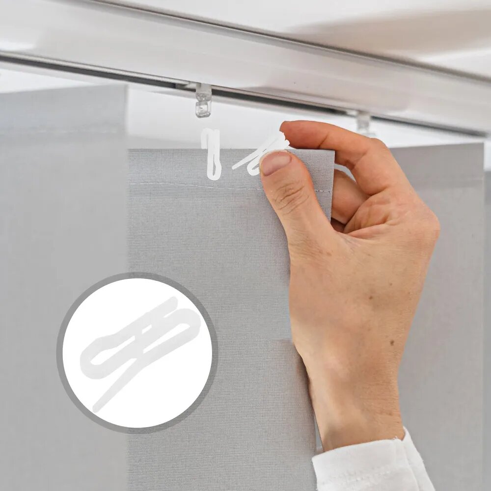 100 Штук Крючков для Штор, Пластиковые, Универсальные для Автомобилей и Автобусов