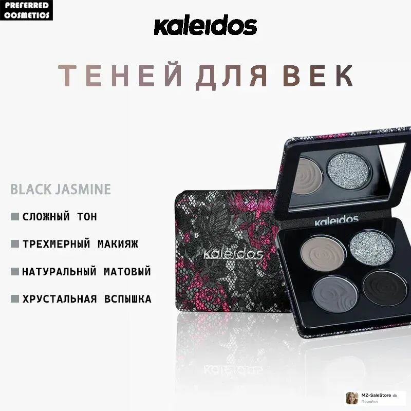 Четырехцветная палитра теней для век Kaleidos, сложные оттенки, матовые, глянцевые, 4,8 г - 06 Twilight Rush
