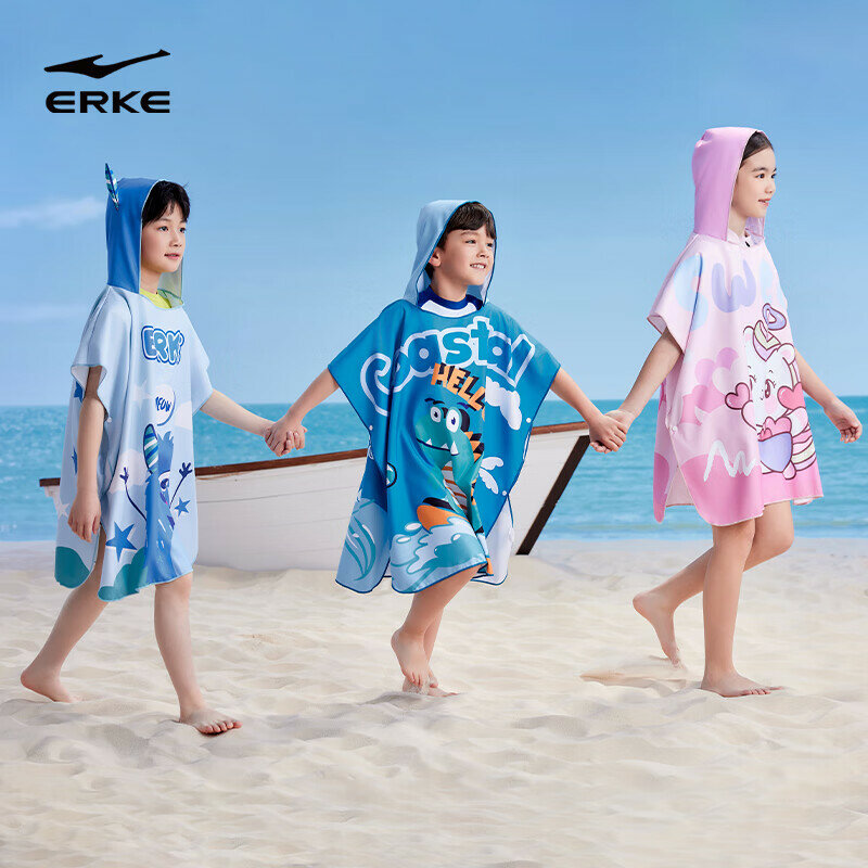 ERKE детская впитывающая быстросохнущая махровая полотенце для девочек душ шезлонг пляжная компактная розовая 68x72см