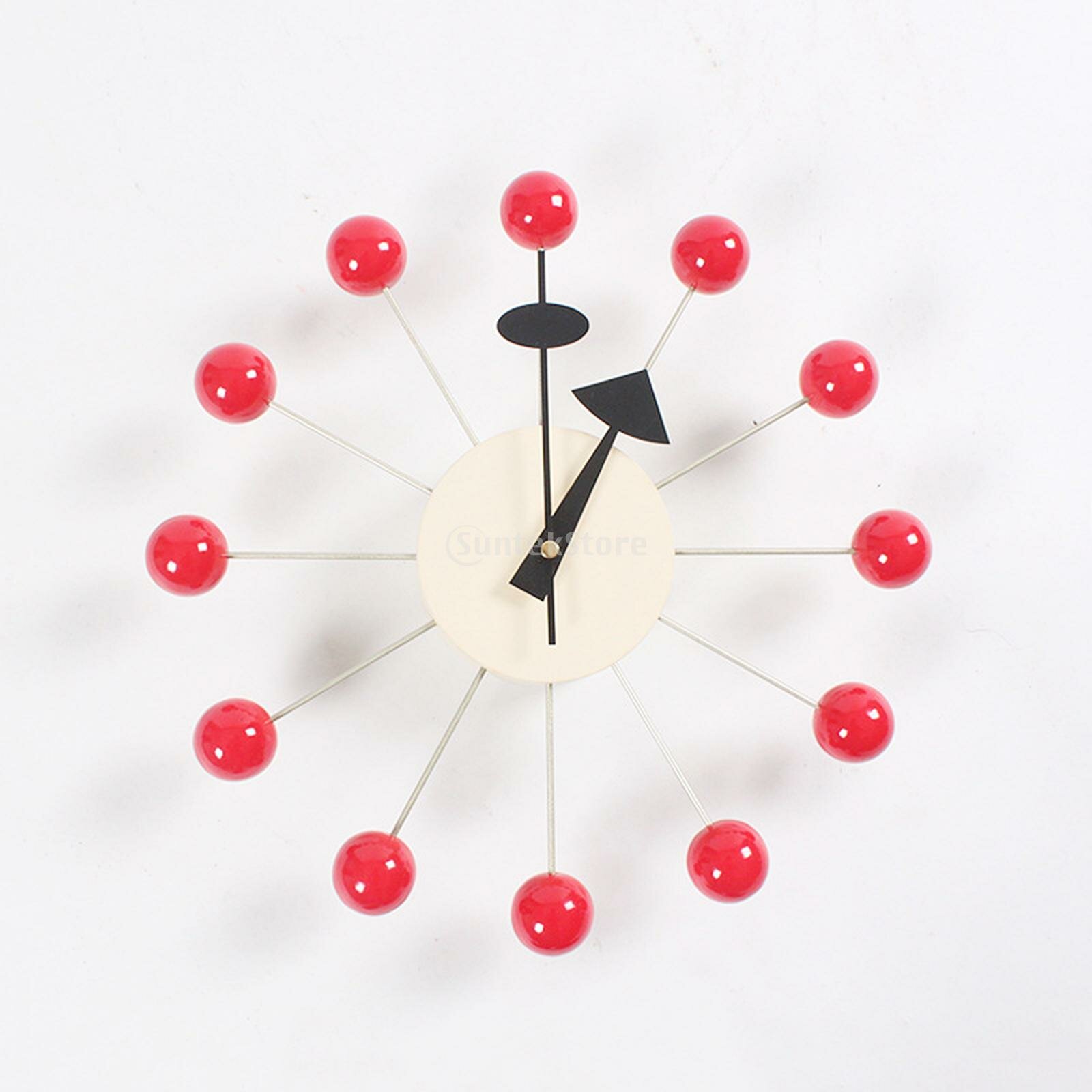 Современные настенные часы Starburst Ball середины века Диам