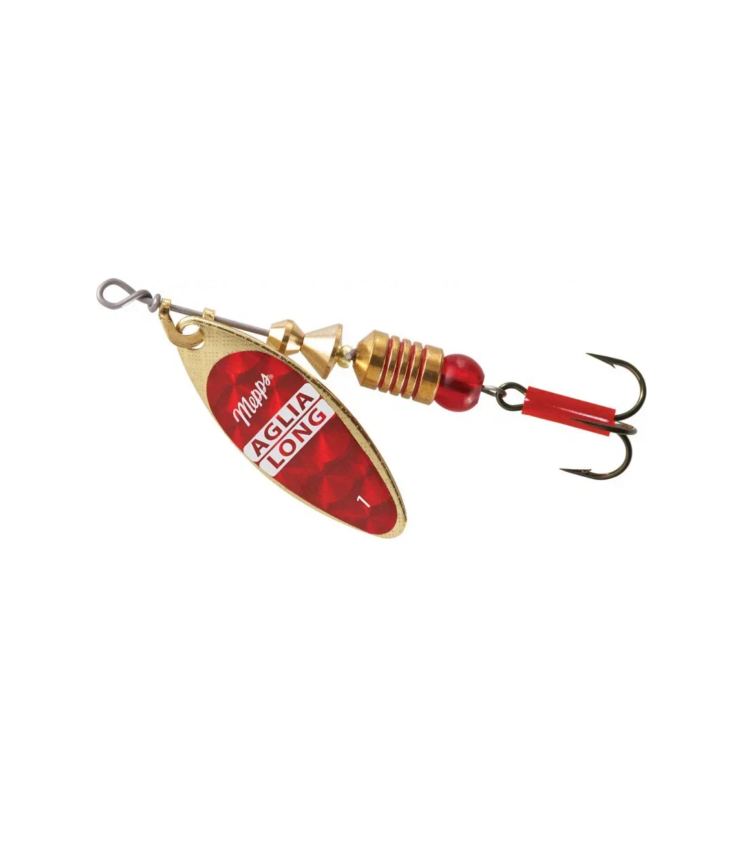 Блесна вращающаяся Mepps "AGLIA LONG REDBO", 1, Gold, тройной крючок, 1 шт.