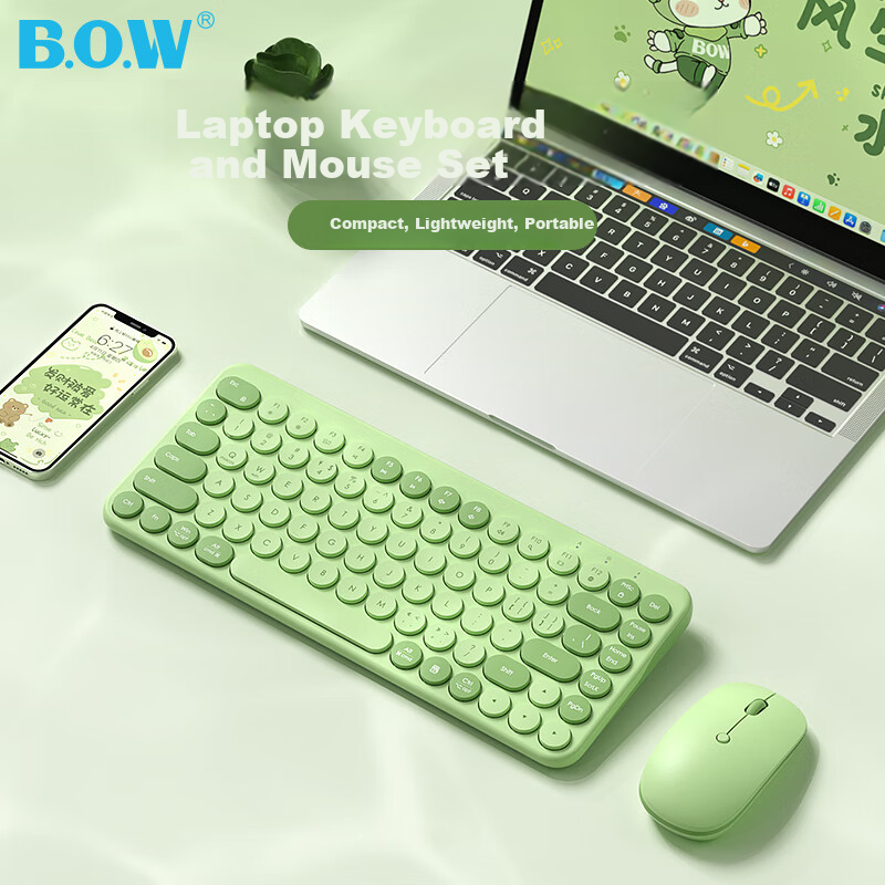 B.O.W MK397L беспроводной комплект клавиатуры и мыши с зарядкой Ультратонкий тихий офисный набор для ноутбука свежий