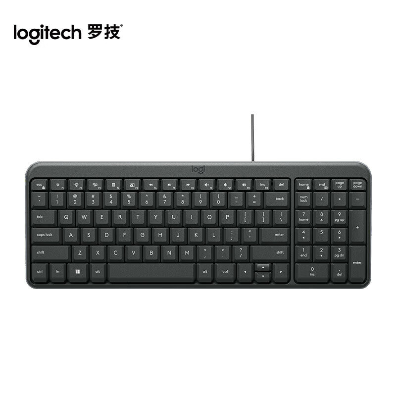 Logitech K106 Проводная компактная офисная клавиатура черного цвета Цвет：Компактная проводная клавиатура