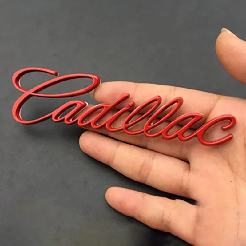 Эмблема Cadillac Letter-Red 3D металлическая