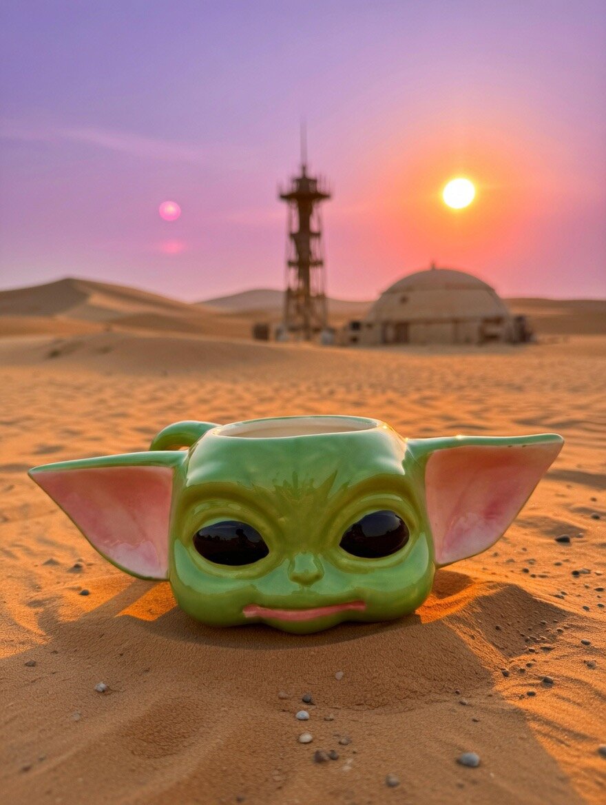 Кружка "Baby Yoda" от бренда "Тепло в руках", керамика, 450мл, для СВЧ, использование в посудомойке