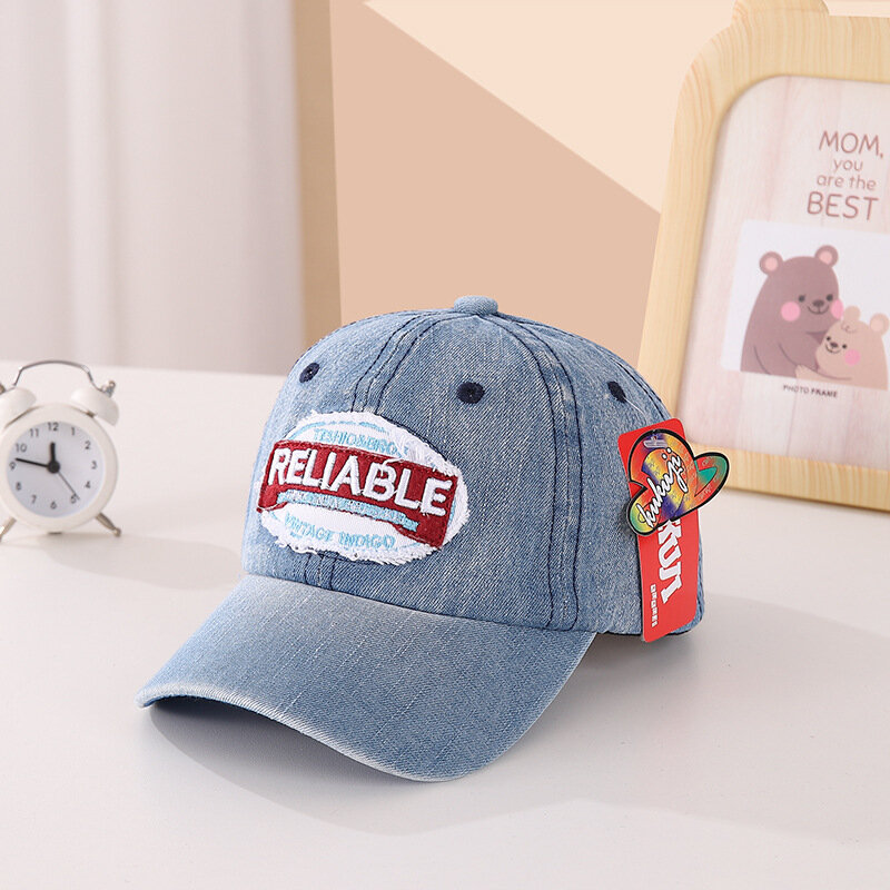 DIY Кепка Детская Деним Нашивка Солнцезащитная Хлопок