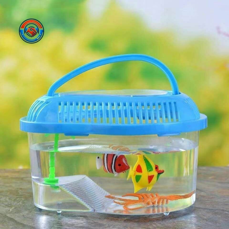 Аквариум для дома и офиса, стеклянный прямоугольный аквариум с крышкой, удобный в уходе и установке, подходит для рыбок и водных растений, стильный интерьерный аквариум