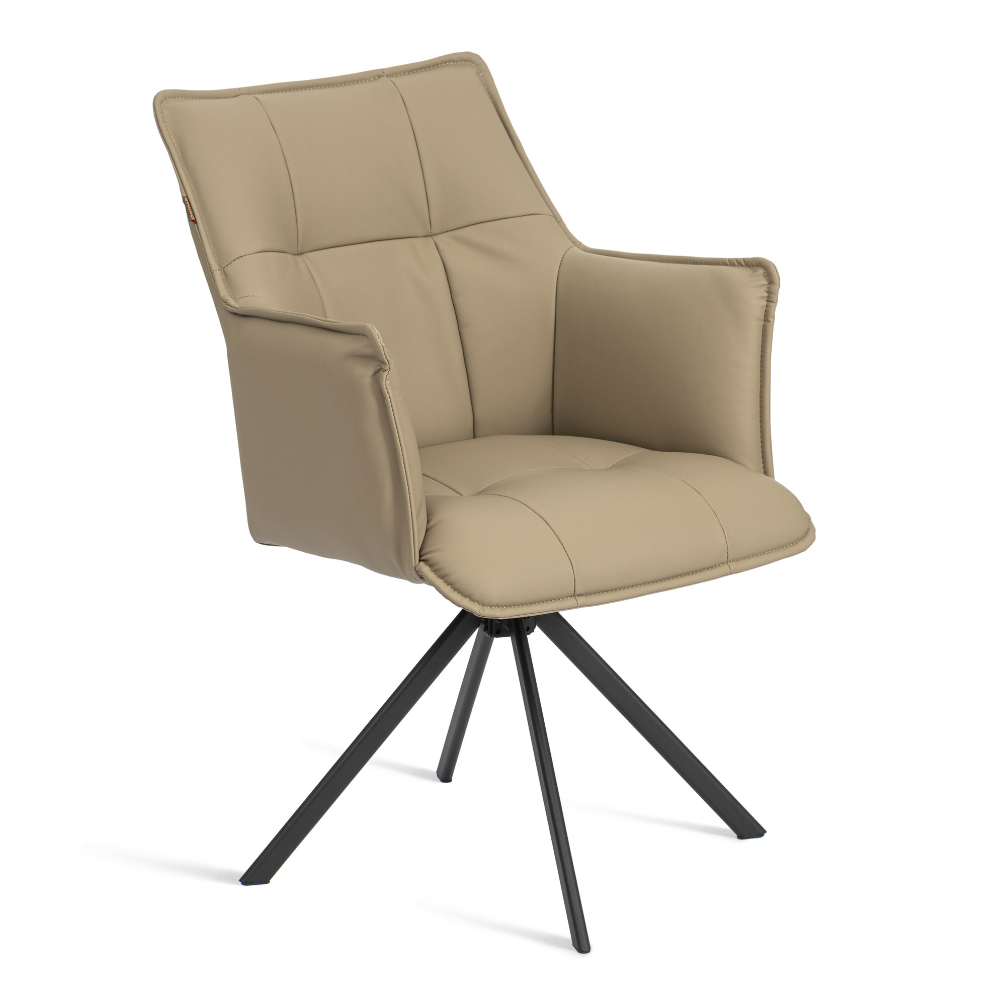 Кресло обеденное мягкое поворотное TetChair, опора 360°, экокожа люкс модерн, цвет капучино