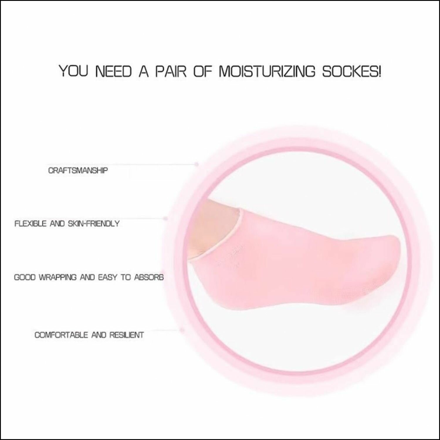 Высокие силиконовые носки для увлажнения кожи ног / Многоразовые увлажняющие педикюрные SPA носочки от трещин и мозолей на ногах / Гелевые смягчающие спа-носки для педикюра - размер обуви 35-43