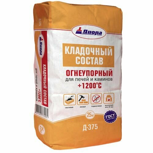 Состав кладочный Диола для печей и каминов, вес 5.0 кг (Д-375)