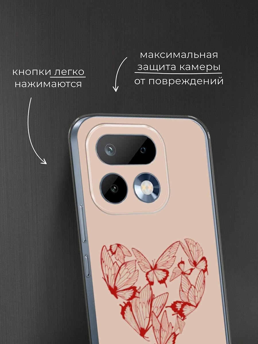 Чехол на Realme 16 Pro / Реалме 16 Про с принтом Сердце из бабочек — фото 1