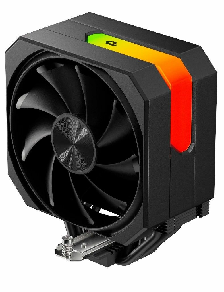 Кулер для процессора upHere UP1KC4 Black / 4HPx6mm, 230W TDP, single tower, 1x120mm fan, 600-1650RPM, 68 CFM, 25dBA, ARGB cover / UP1KC4