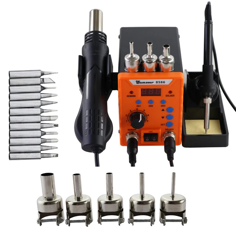 Паяльная станция SumSour 8898D 2 в 1, 700 Вт, 220V, Цвет: O 8586