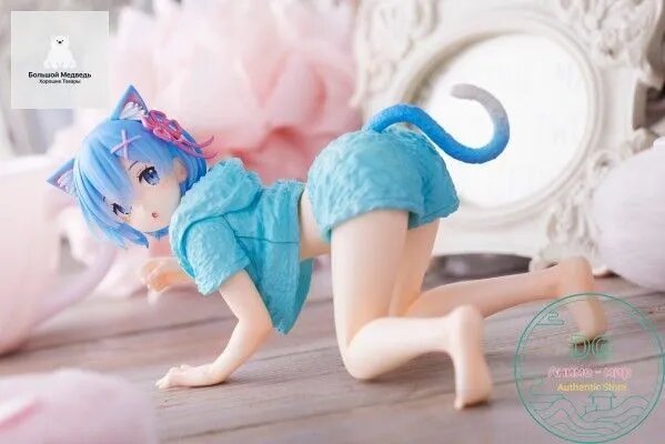 Аниме Фигурка TAiTO/ Re0 Desktop Cute REM Cat home clothes/DG 13 см, пластик