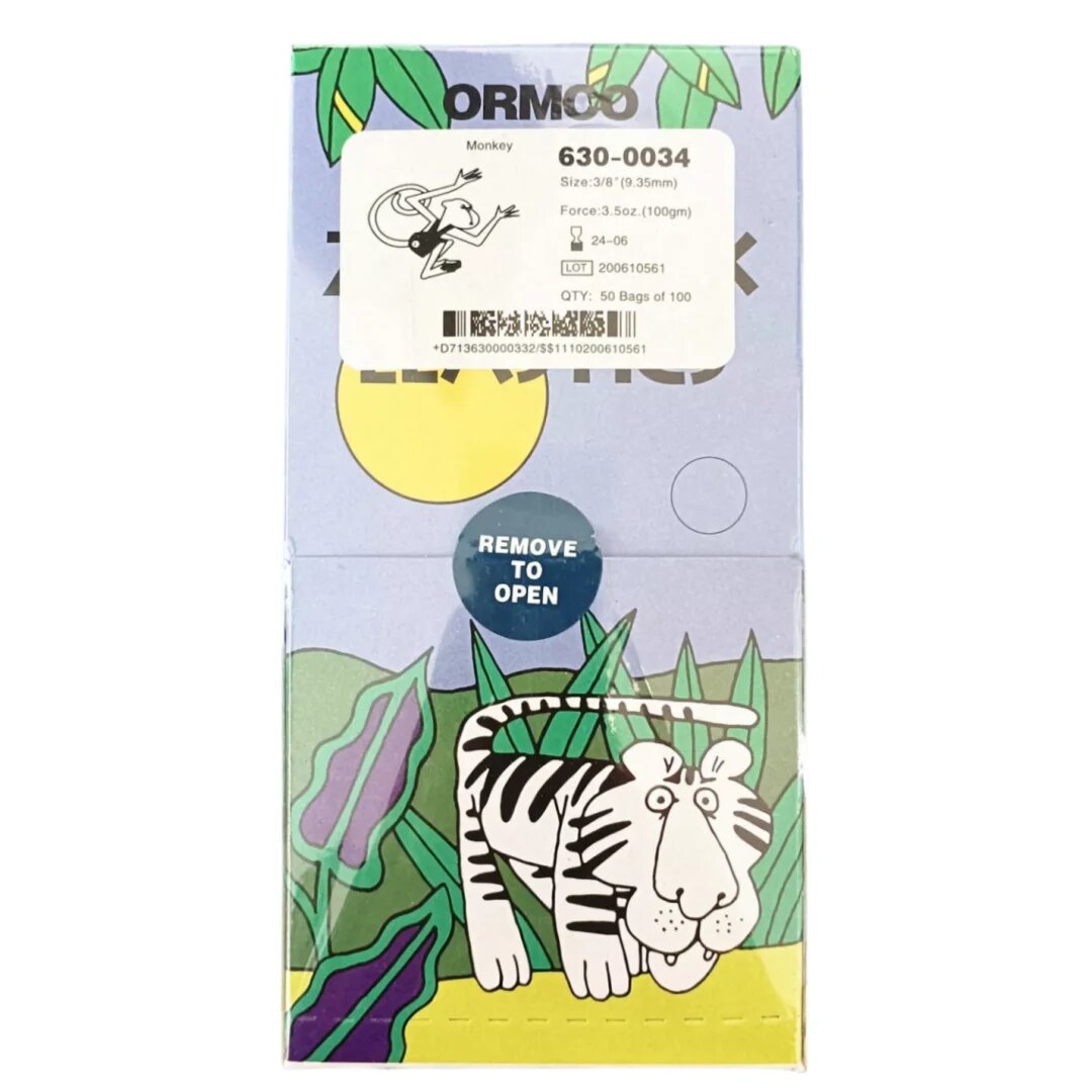 ORMCO Zoo Park Стоматологические резинки Ортодонтические эластичные цепи стяжки 3,5 унции 1/8 3/16 1/4 5/16 3/8