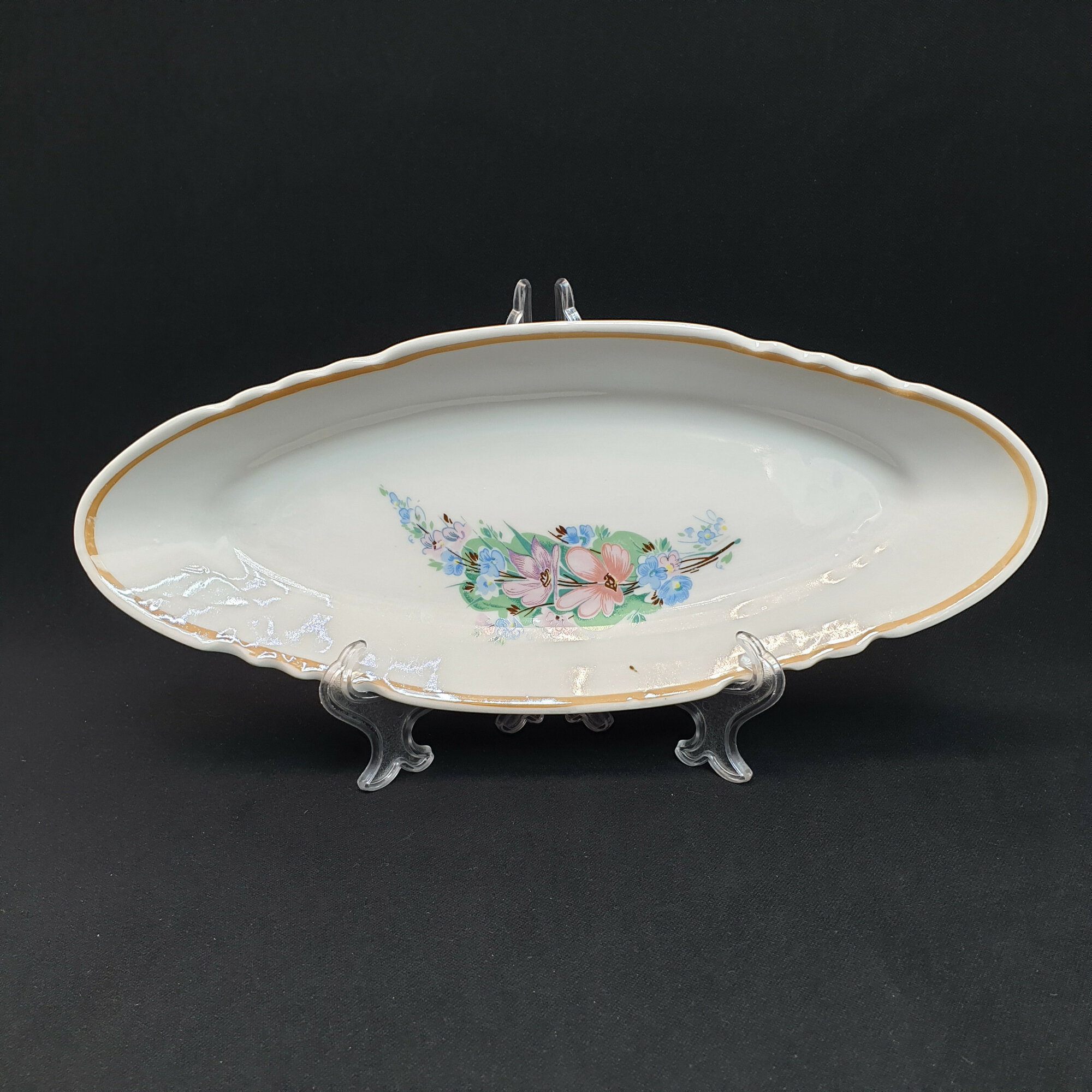 Винтажная селедочница Дулево , фарфор 29х12, СССР