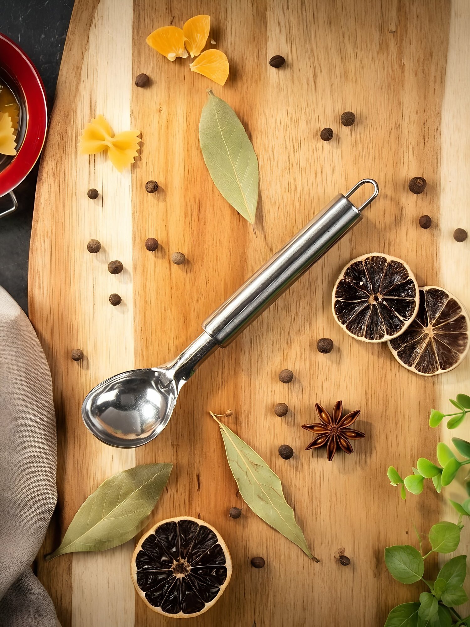 Ложка для мороженного нержавеющая сталь, хром, для мороженного, Daniks, Classic, S-DC12-KT1119-033, навеска