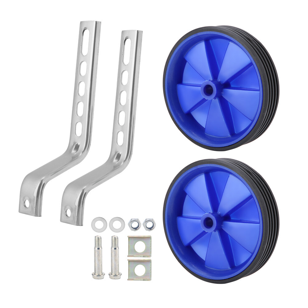 2 шт регулируемых тренировочных стабилизатора с боковыми колесами для детских велосипедов 12-20", синие