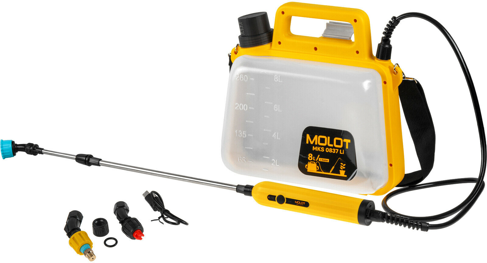 Опрыскиватель садовый плечевой аккумуляторный MOLOT MKS 0837 Li (2335143)