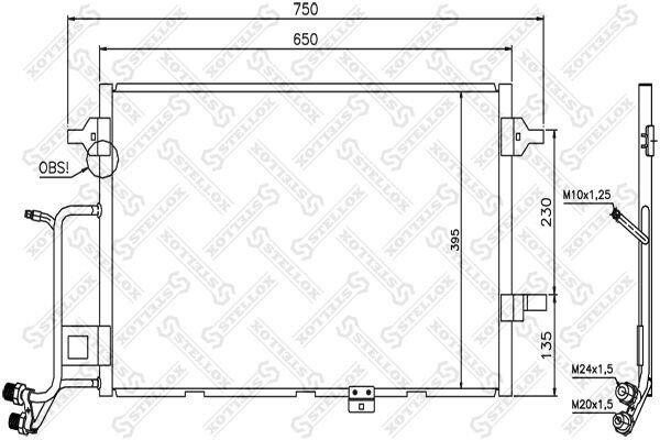 Радиатор кондиционера STELLOX 10-45204-SX Audi A6 2.5Tdi 97-05