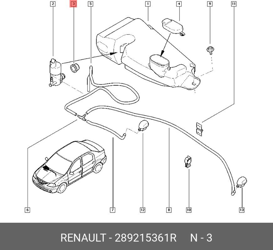 Кольцо уплотнительное RENAULT 289215361R Arkana, Dokker, Duster, Espace, Kadjar, Logan, Megane, Scenic