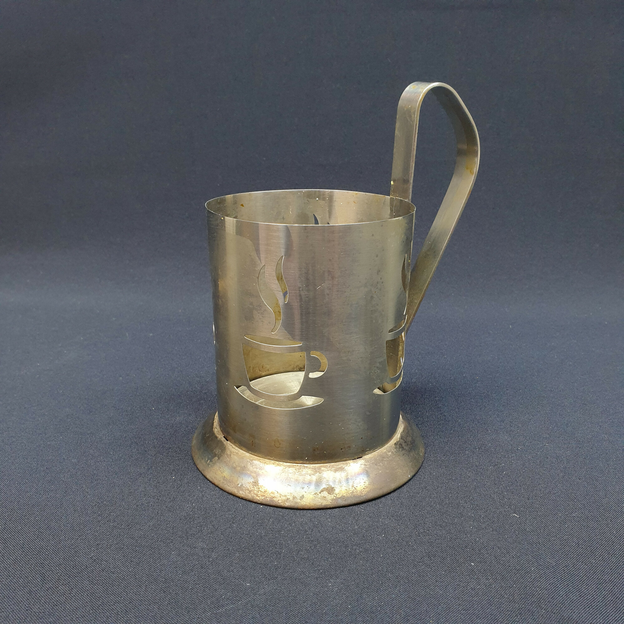 Винтажный подстаканник большой Чашка, нержавейка СССР