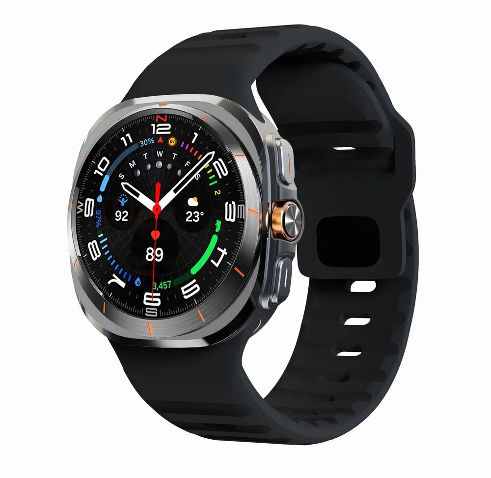 Модный ремешок для спортивных часов, подходит для Samsung Galaxy Watch Ultra (47 мм и 2025) / Самсунг Галакси Часы Ультра (47 мм и 2025), силиконовый материал