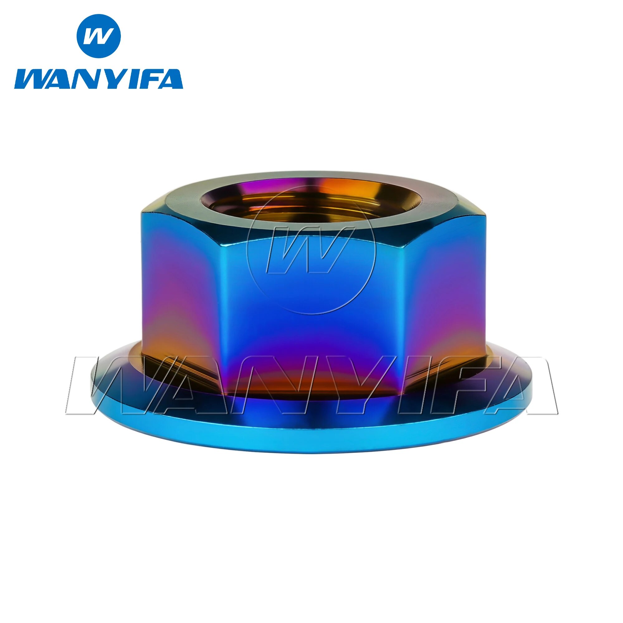 Титановые гайки Wanyifa M5 M6 M8 M10 M12 M14 M16 DIN6923 M14 Pitch 1.5mm, Burn Blue