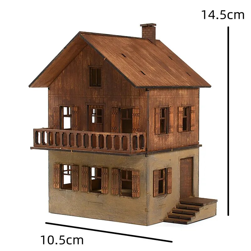 Деревянная модель дома 1/72, Цвет: Asian architecture A