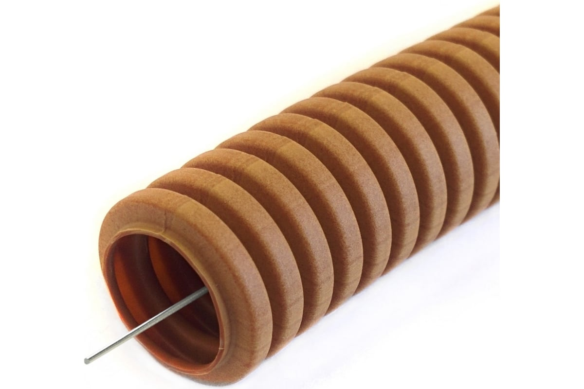 Труба гофрированная промрукав PR01.0033, ПВХ, легкая, бук, д. 20, 100 м