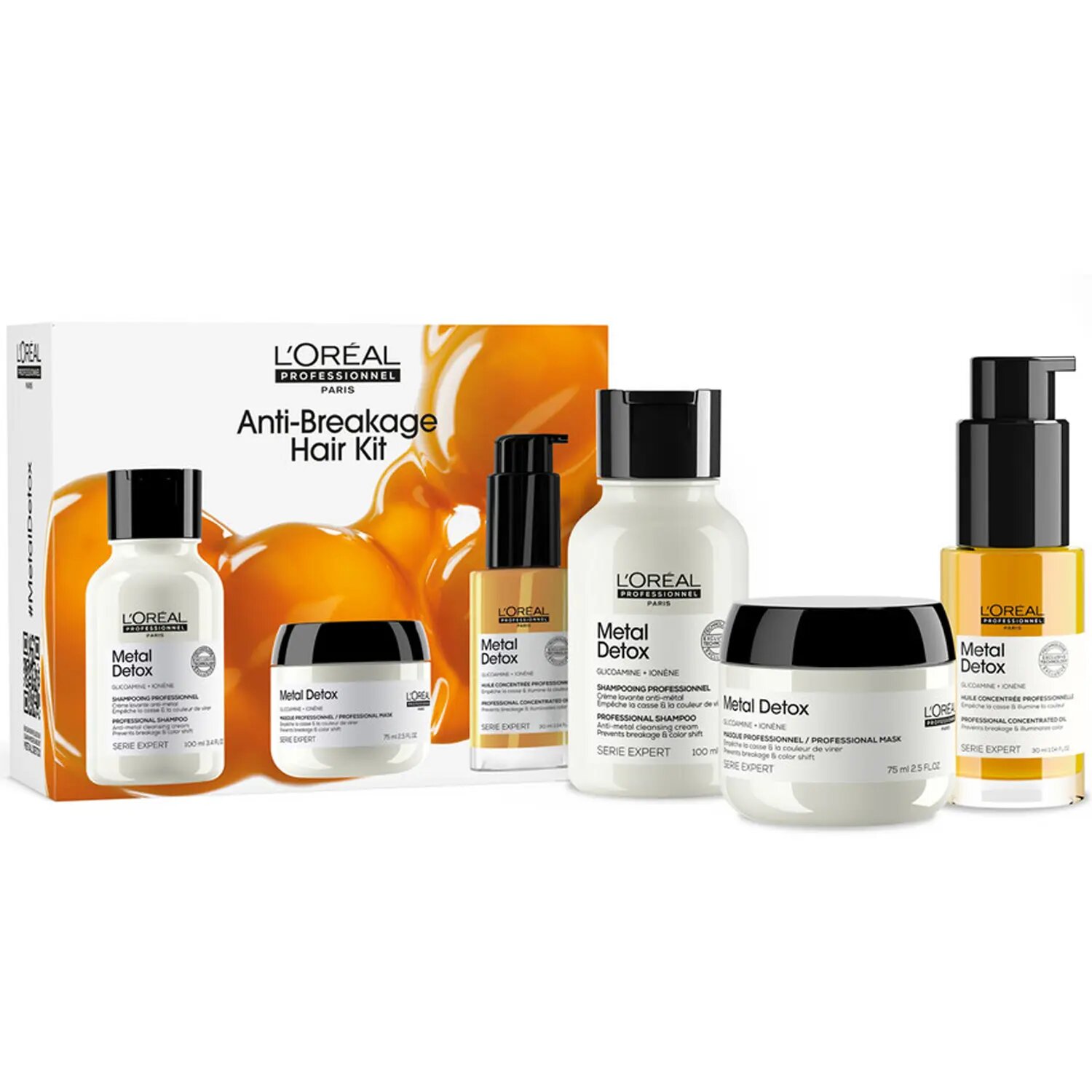 Набор L'Oreal Professional Metal Detox Mini Trio: шампунь 100 мл + маска 75 мл + масло 30 мл