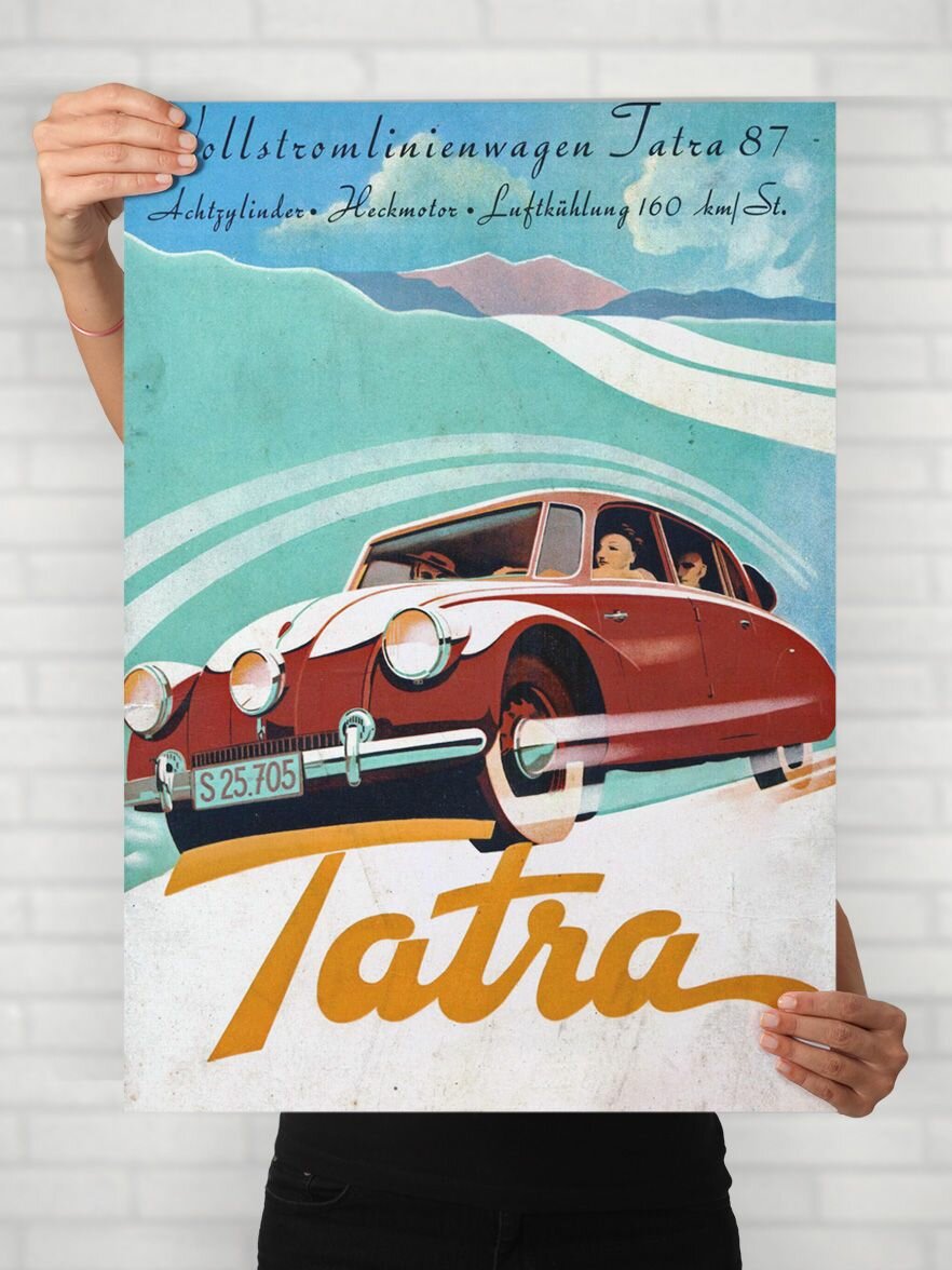 Плакат на стену для интерьера Марки Машин (Татра - Tatra) - Постер по автопроизводителям формата A2 (42x61 см)