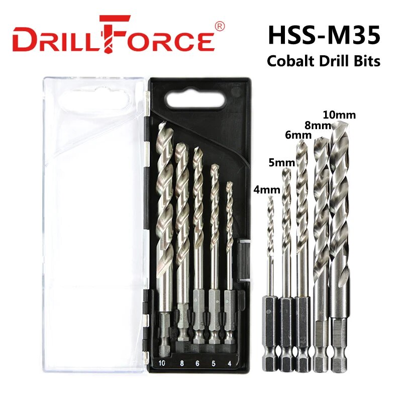 Drillforce набор кобальтовых сверл 4-10 мм