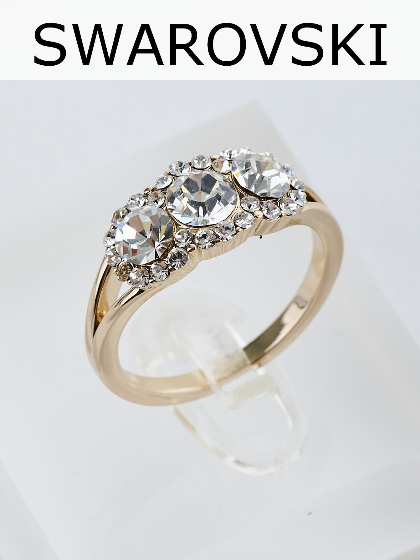 Кольцо, кристаллы Swarovski, кристалл, бриллиант синтетический