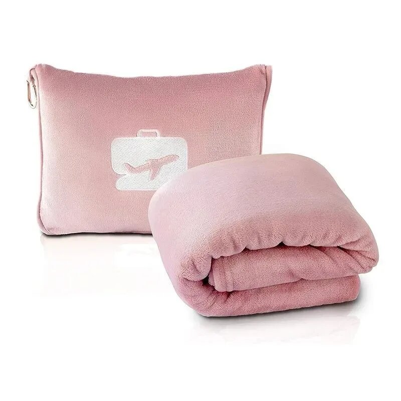Розовое одеяло-подушка для путешествий из флиса Pinklogo