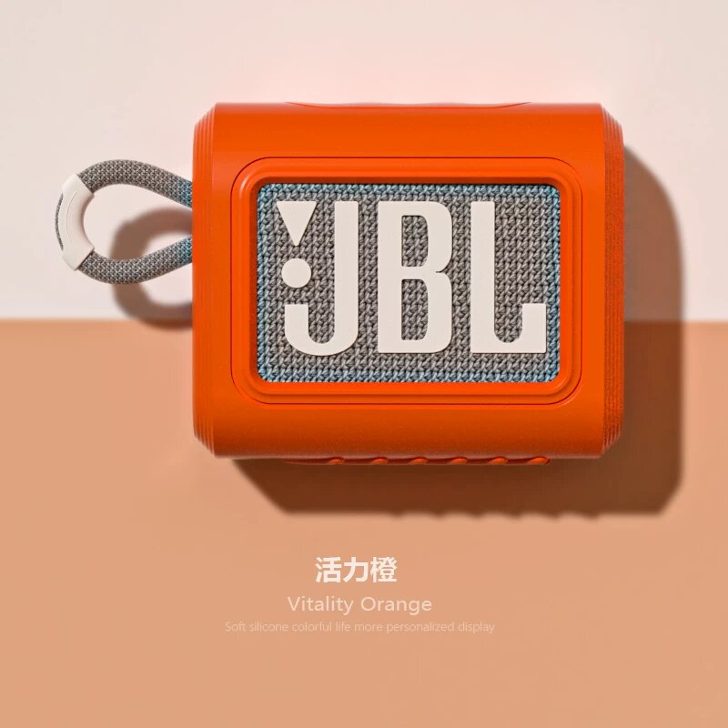 Силиконовый чехол для JBL GO3 в цвете Ярко-оранжевый: противоударная защита для Bluetooth-колонки