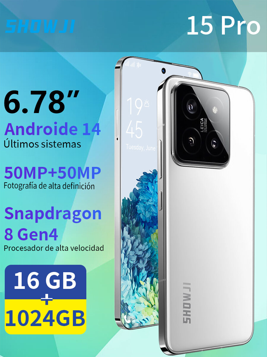 Новые смартфоны I15 pro, 16 ГБ/1024 ГБ, 6.78", 50-мегапиксельная камера, 5500 мАч, Две SIM-карты, Поддержка 5G.