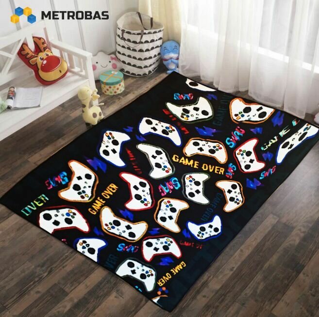 Коврик для детской METROBAS, Полиэстер, Микрофибра, ковер безворсовый, BEST Black, 0.8 x 1.2 м