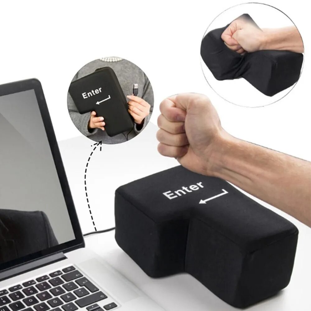 Мягкая игрушка Гигантская кнопка Enter антистресс , для офиса и дома , USB кнопка Энтер,20х14х10см