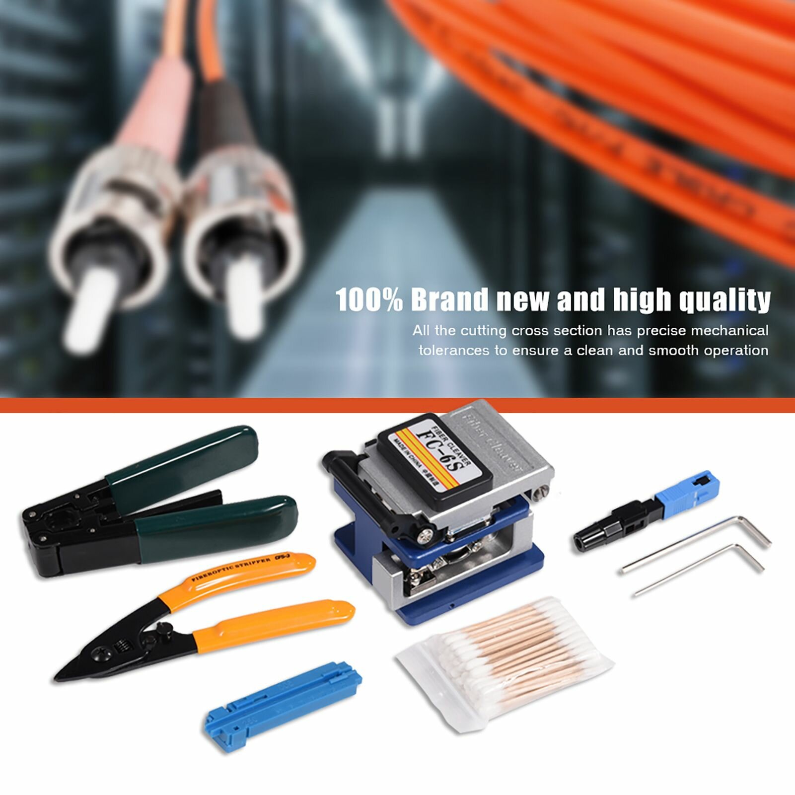 Набор для зачистки волокон оптического кабеля FTTH, FC-6S, CFS-3, 668 г