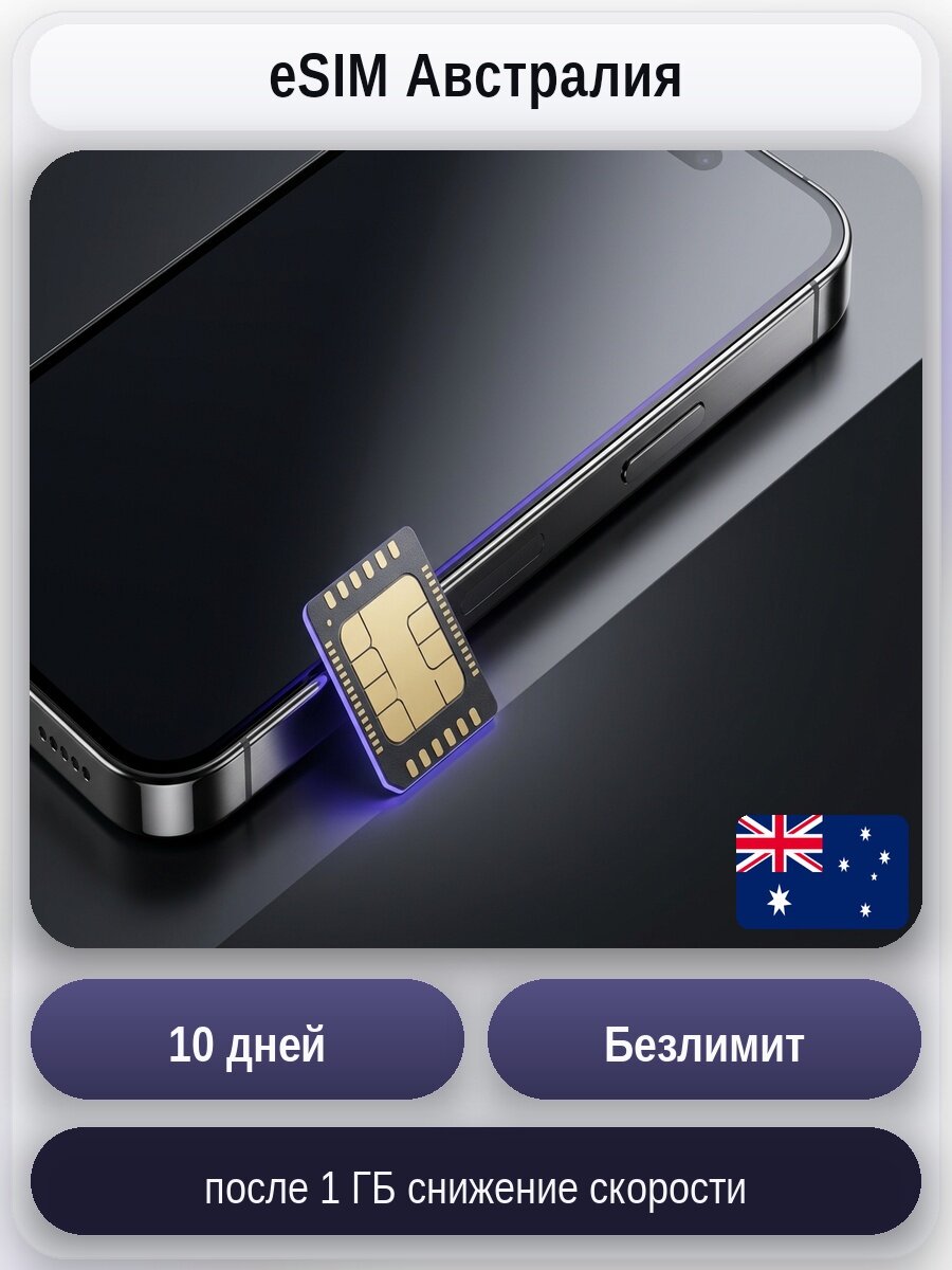 ESIM для мобильного интернета: безлимит на 10 дней | Австралия | Виртуальная СИМ-карта